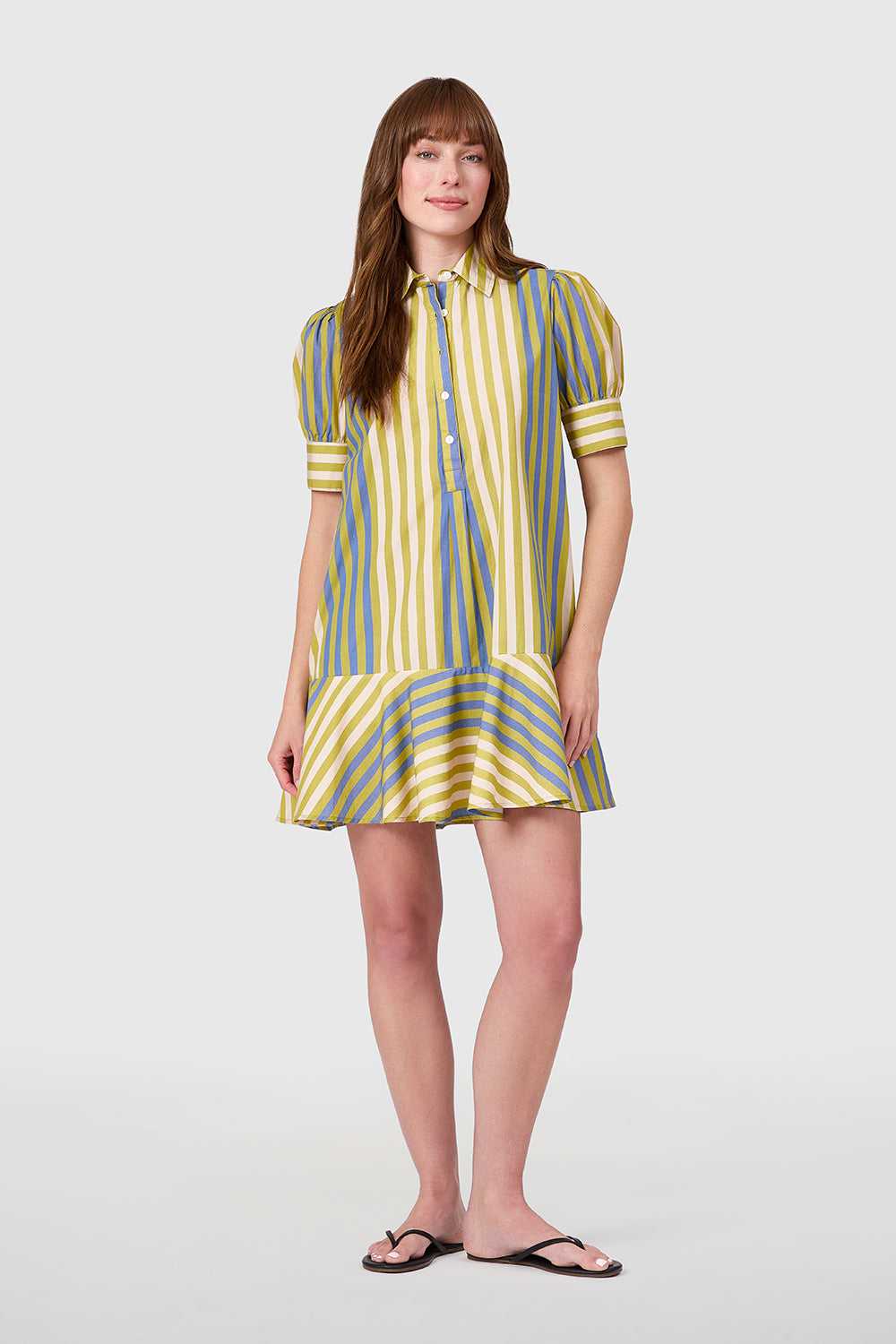 Liv Dress - Chartreuse Stripes — MeMe's & JD Griffin