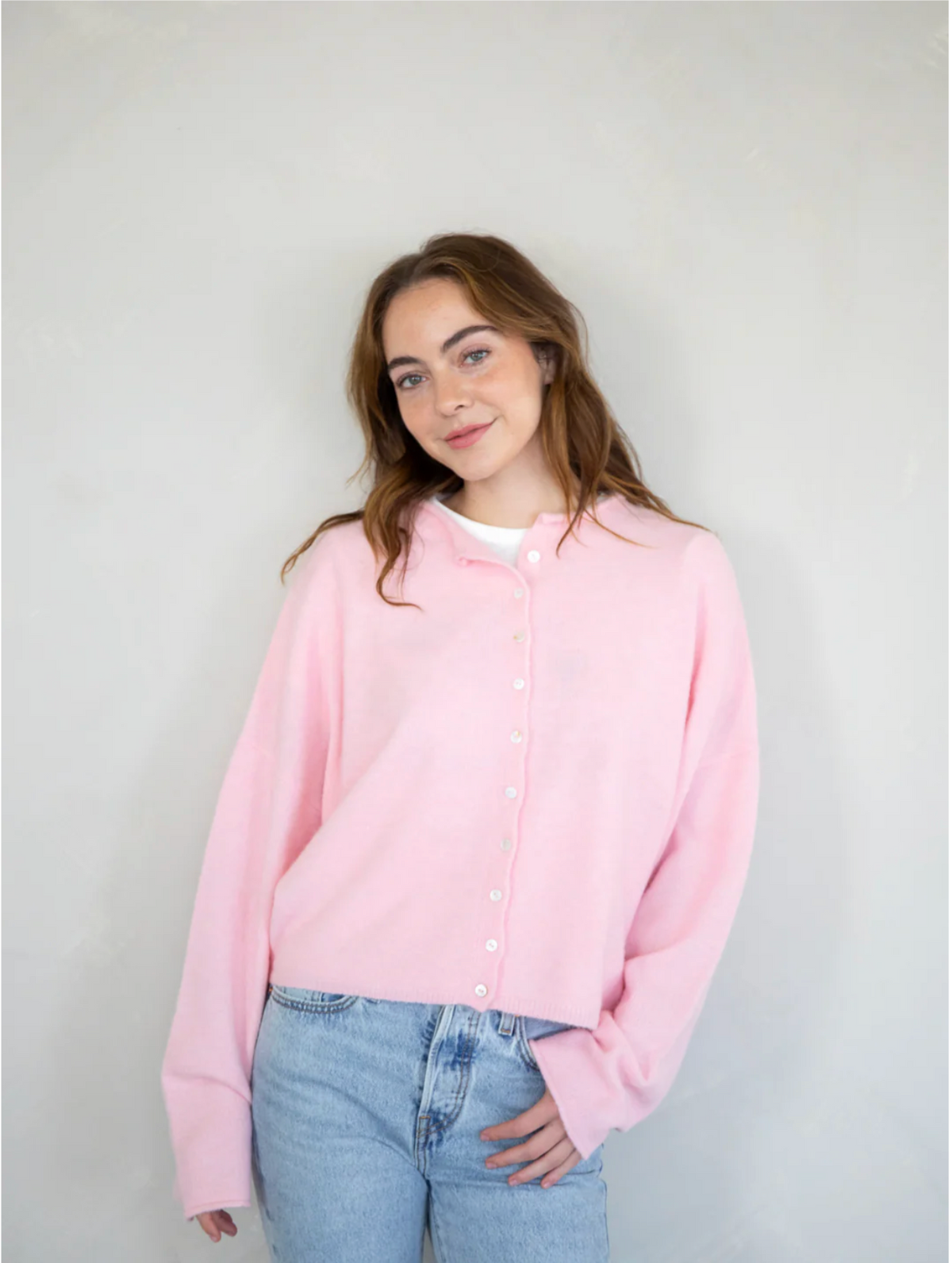 The Piper Cardigan - Baby Pink — MeMe's & JD Griffin