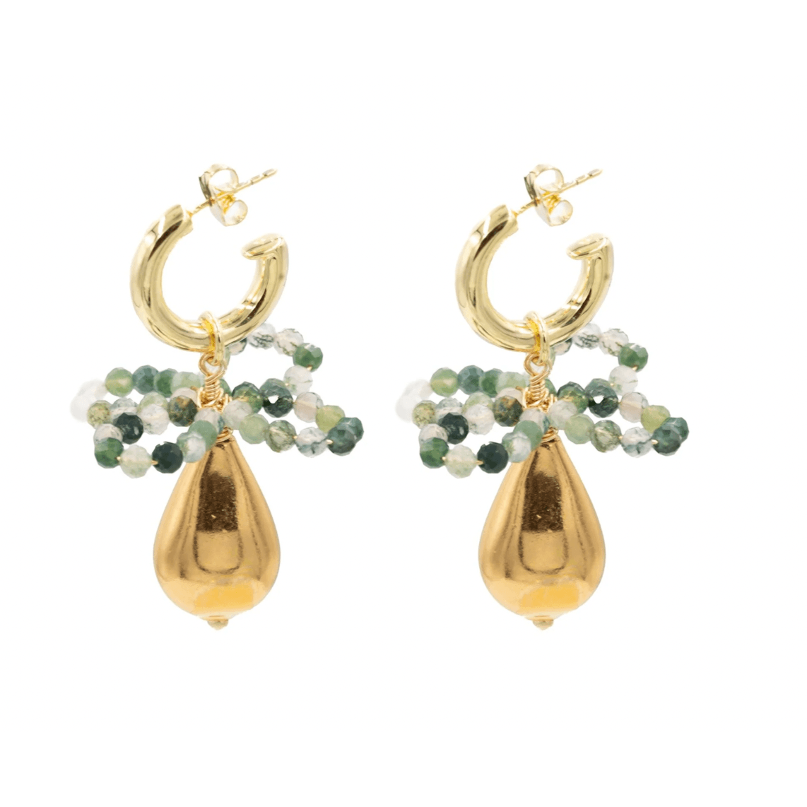 Geraldine Earrring-Moss Agate — MeMe's & JD Griffin